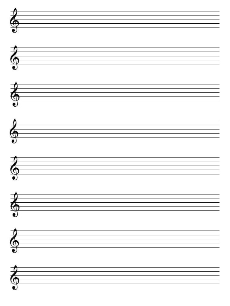 Partitura-Clave Sol-8-Pentagramas | PDF