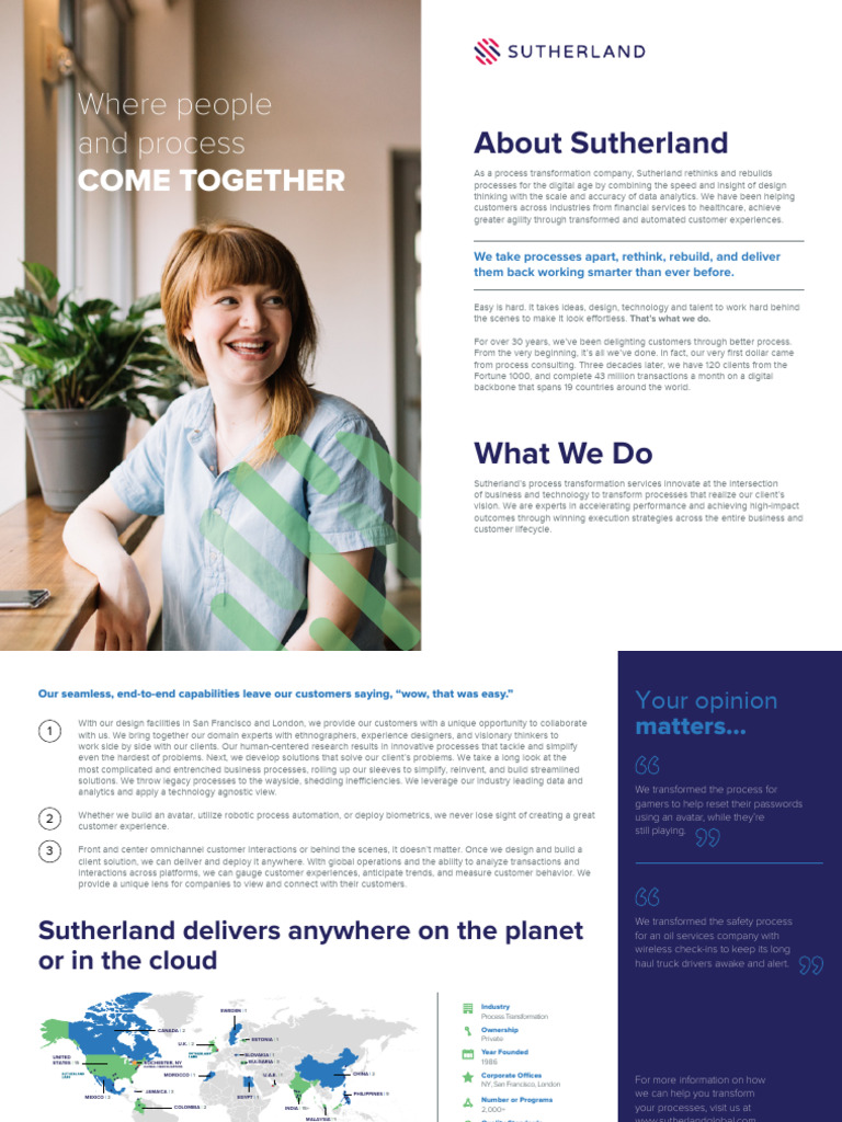 Sutherland Corporate Profile | PDF | Analytics | Business