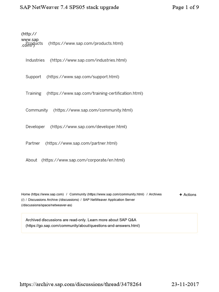 SAP NetWeaver 74 SPS05 Stack Upgrade | PDF | Software Development | Computer Engineering