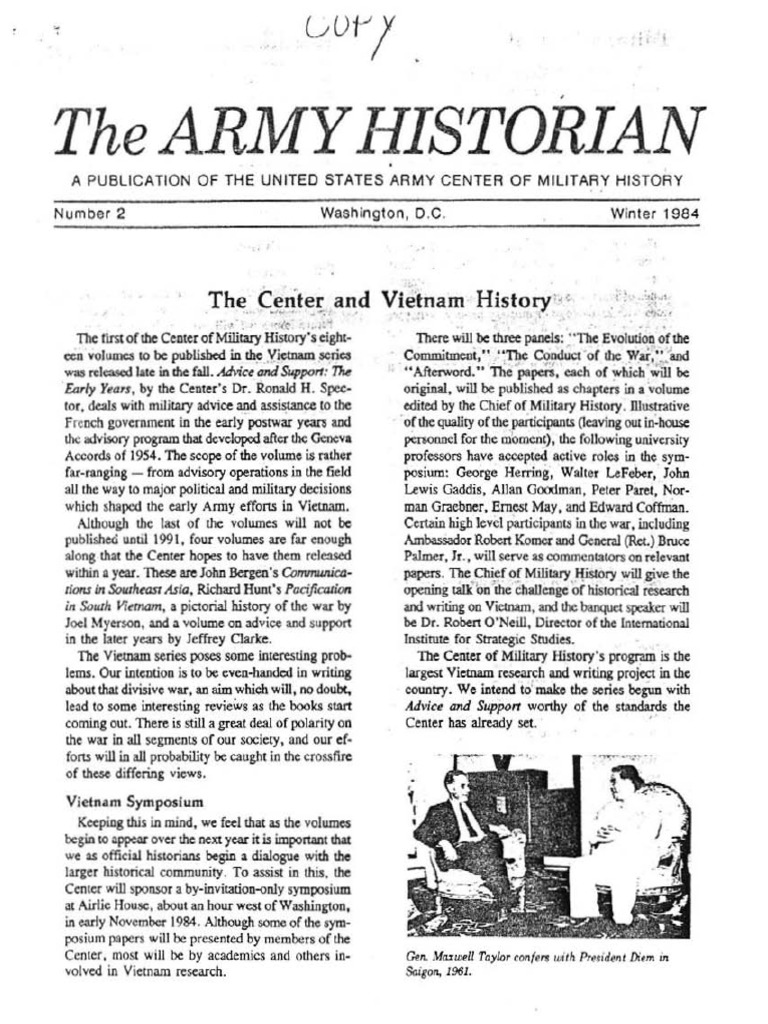 Army Historican Winter 1984 | PDF | Military