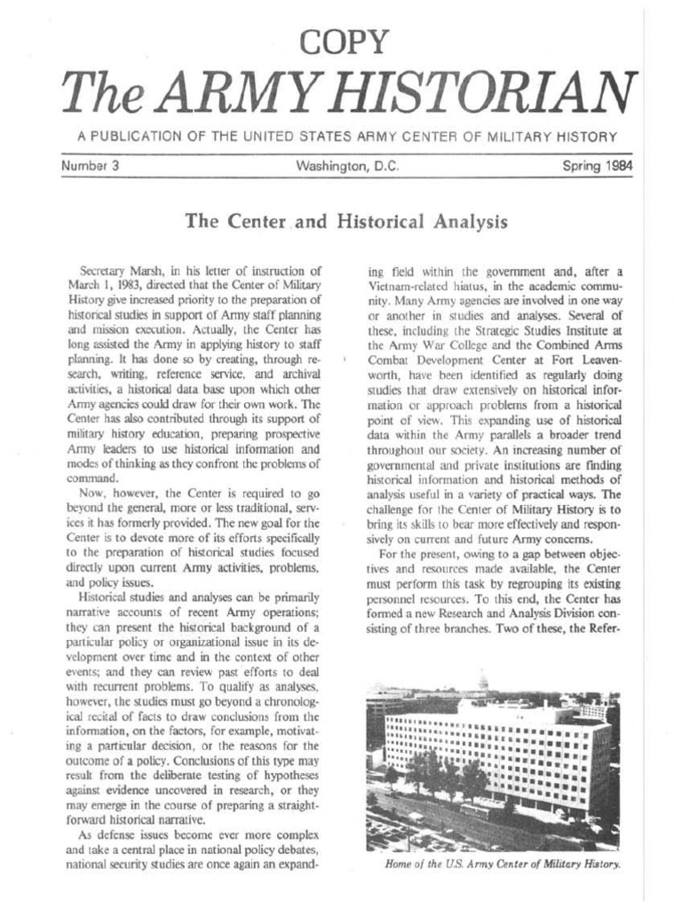 Army Historical Analysis Focus | PDF | Military | Liberal Arts Education