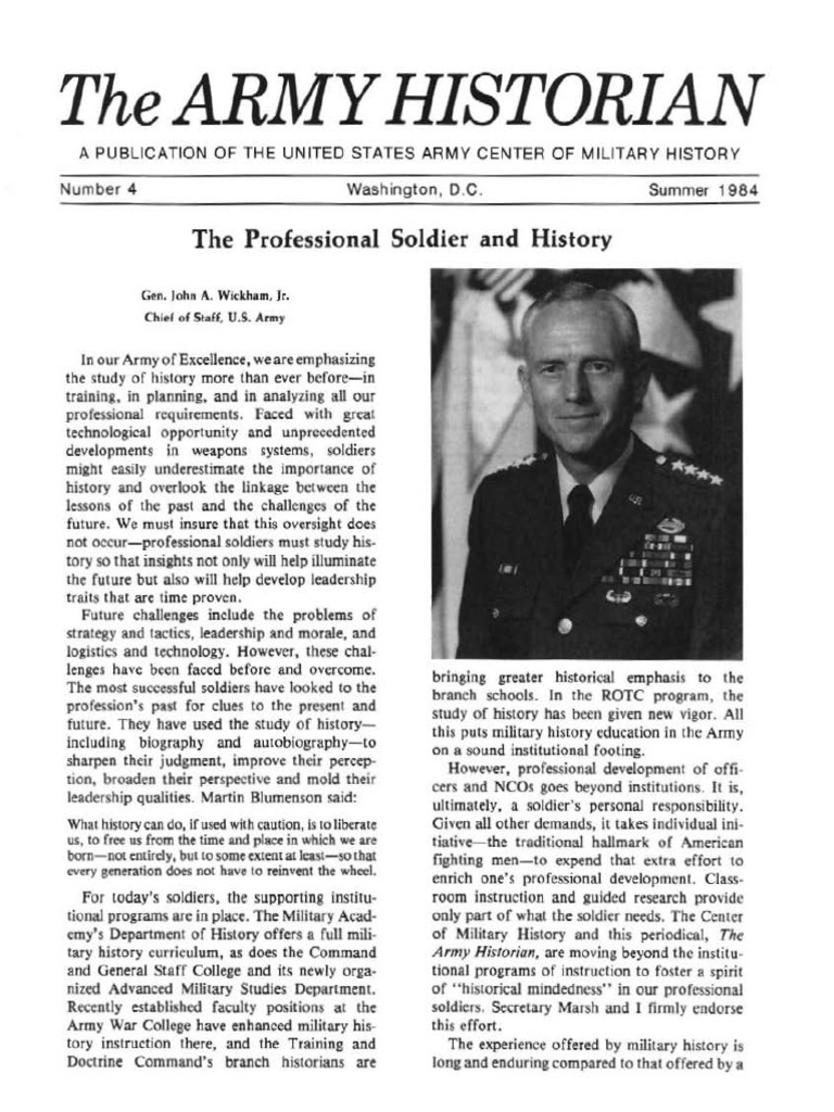 Army Historican Summer 1984 | PDF | Politics | Travel