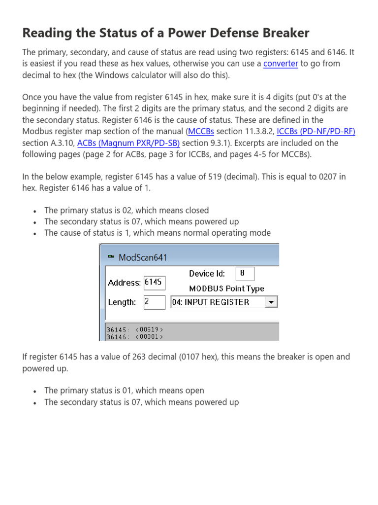 Reading Status of A PD Breaker | PDF | Ascii | Computer Engineering