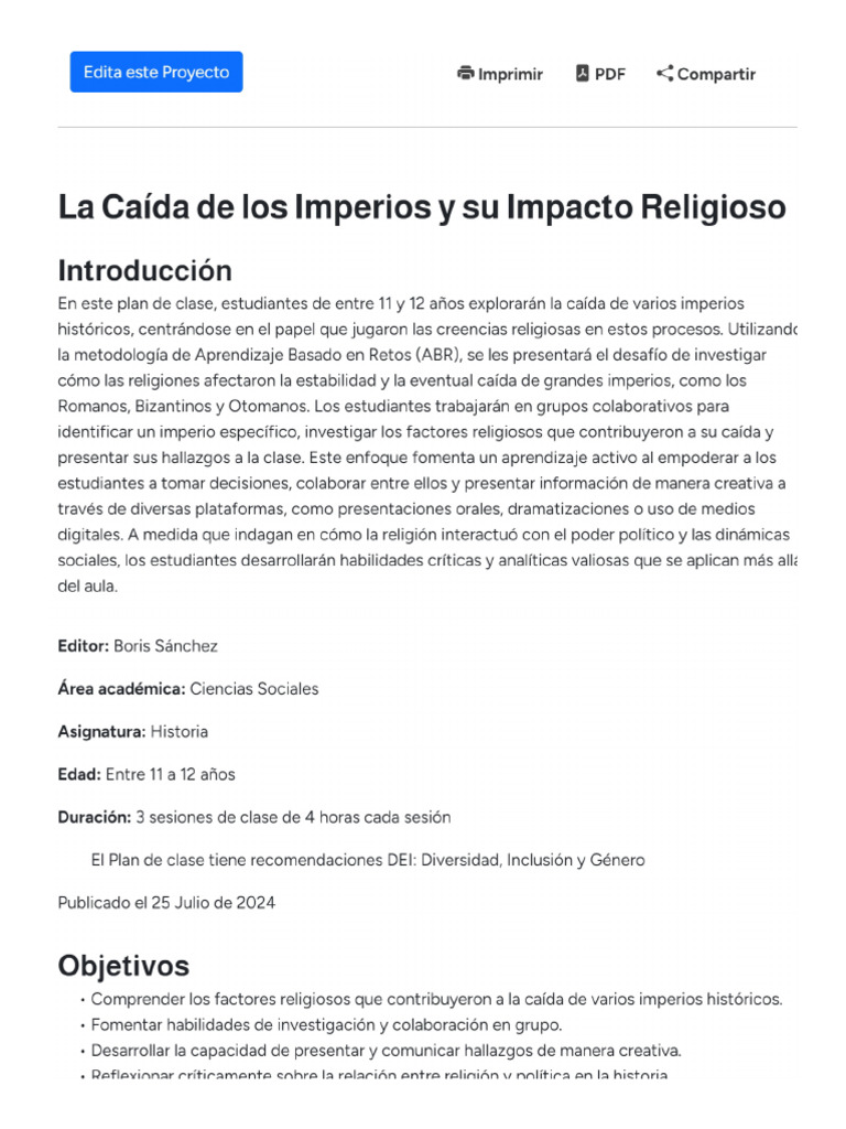 La Caída de Los Imperios Y Su Impacto Religioso | PDF