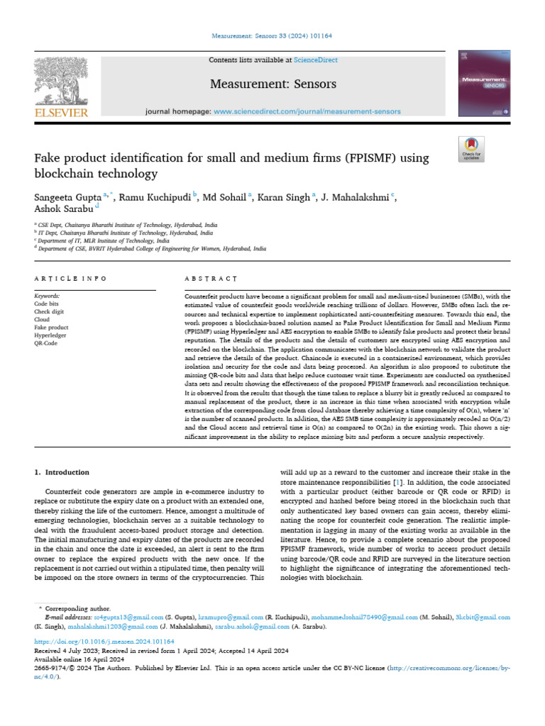 Blockchain for Fake Product Detection | PDF | Qr Code | Computer Security