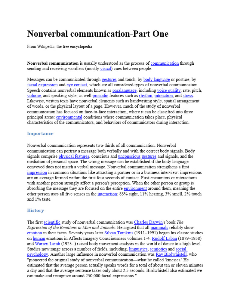 Understanding Nonverbal Communication | PDF | Nonverbal Communication ...