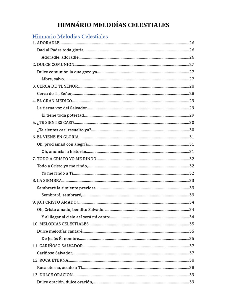 Himnário Melodias Celestiales 2024 | PDF | Cristo (título) | Pecado