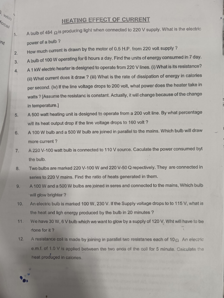 Heating Effect of Current Assignment | PDF | Diffraction | Electromagnetic Radiation