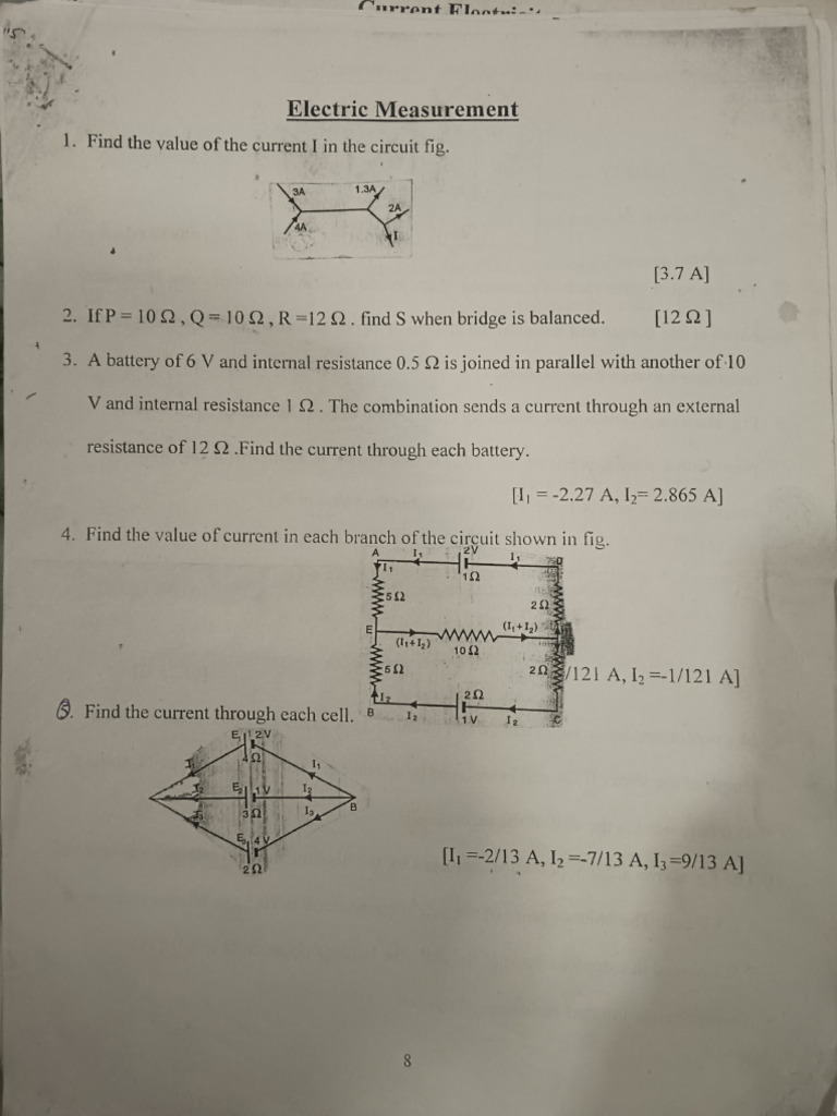 Electric Measurement Assignment | PDF | Electrical Network | Voltage