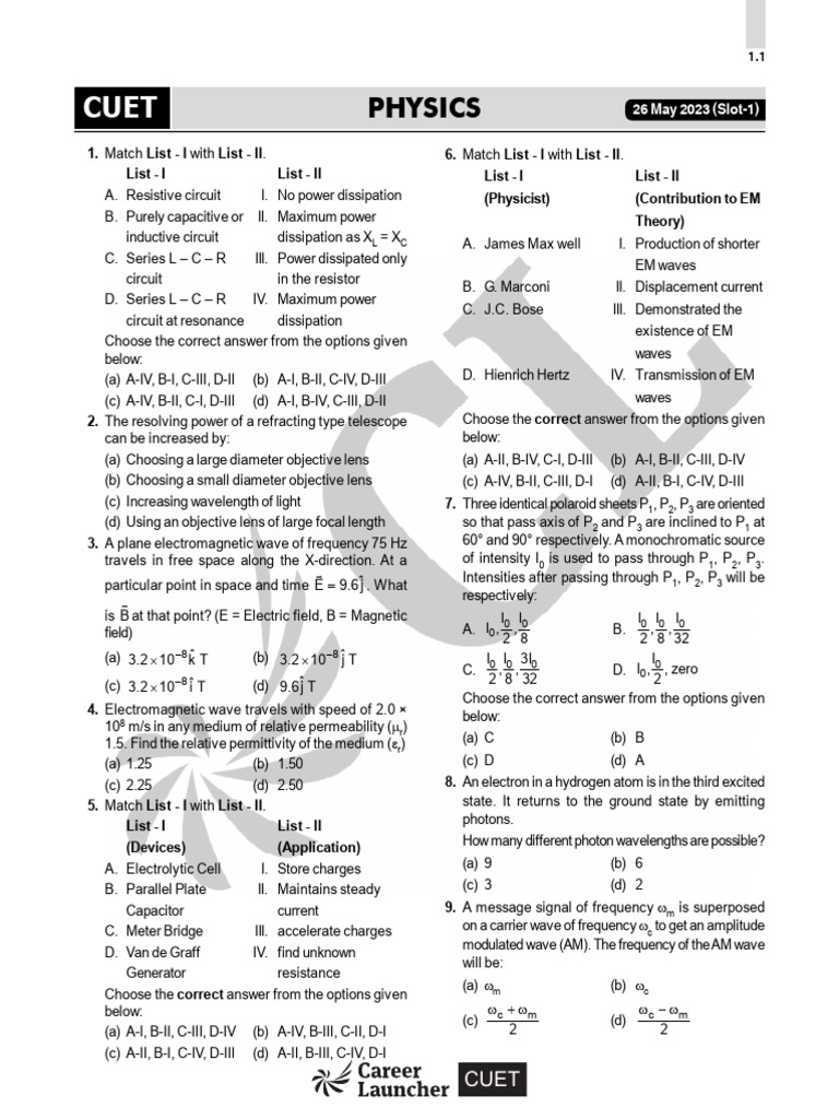 2023 Phjysics | PDF | Dielectric | Inductor