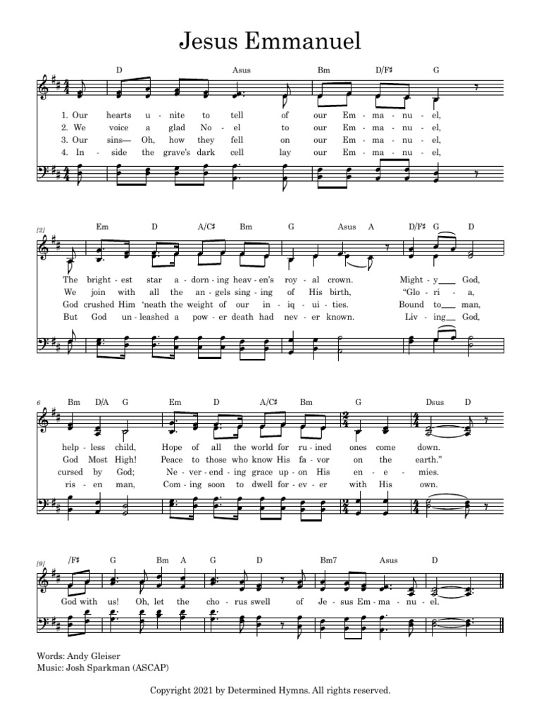 Jesus Emmanuel Hymn Lyrics | PDF