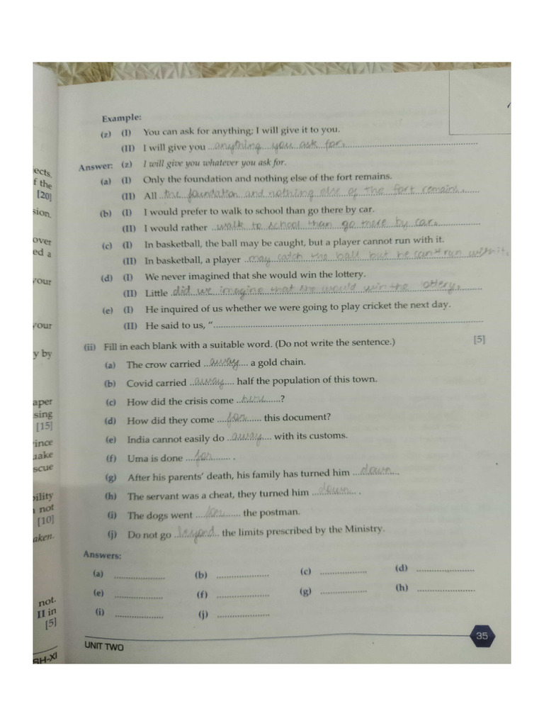 Total English Class 11 Isc Test Papers 2-8 | PDF