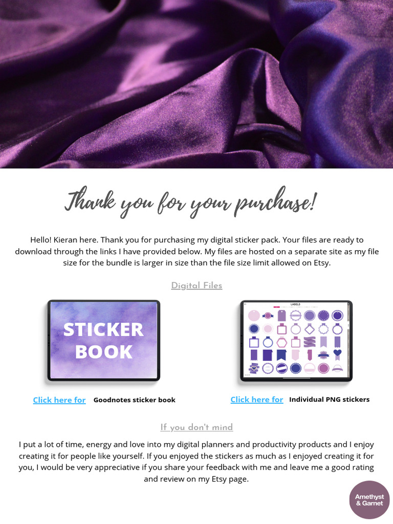 Digital Sticker Pack for Planners | PDF