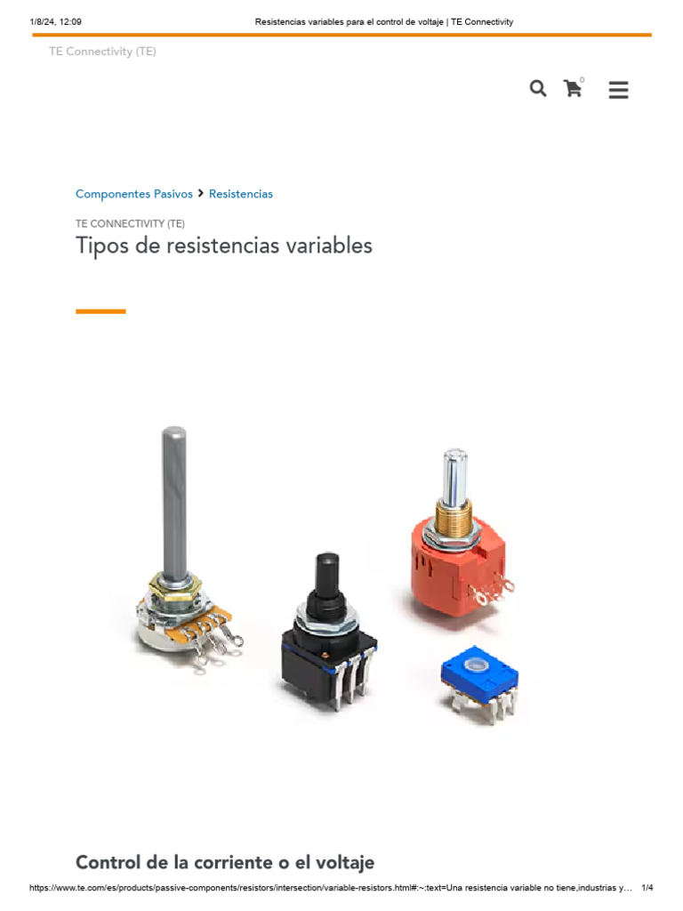 Resistencias Variables para El Control de Voltaje | PDF | Resistencia ...