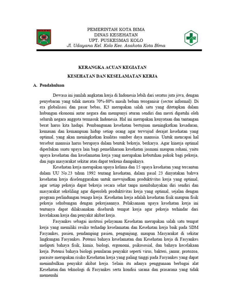 Rencana Program k3 1 | PDF