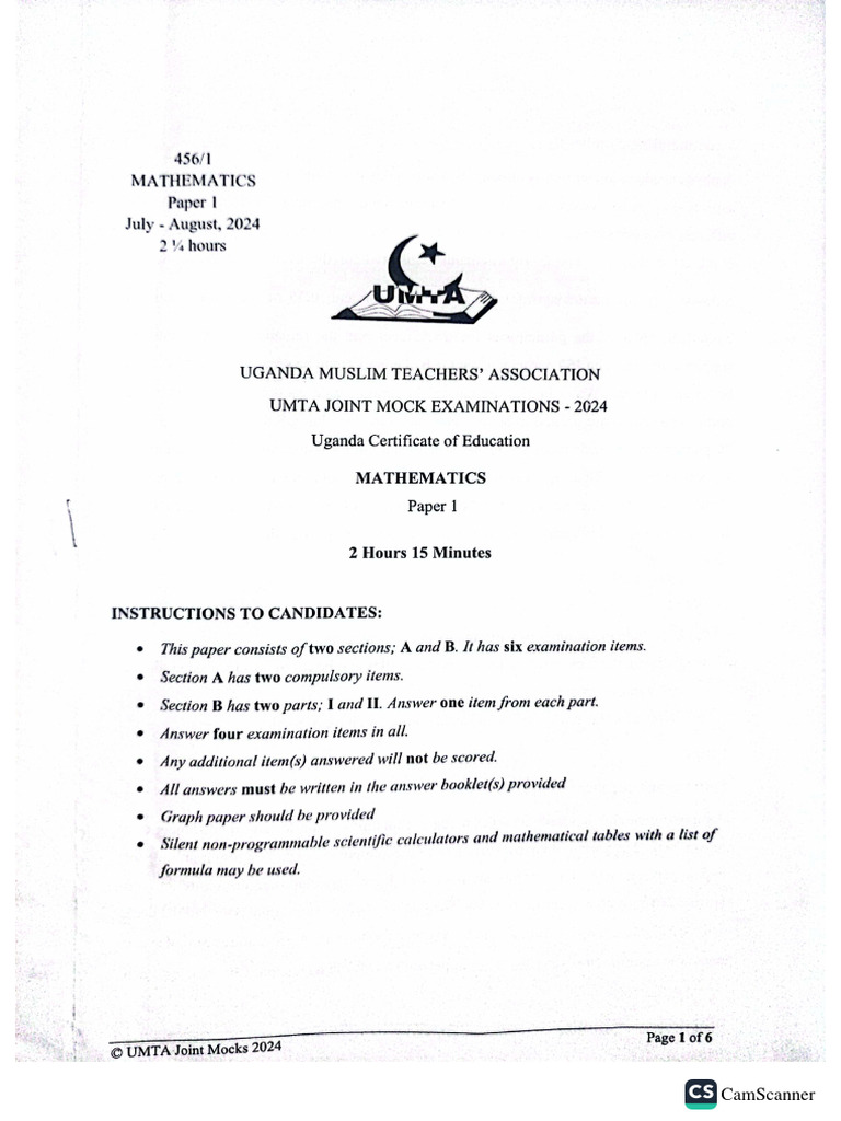MTC Umta p1 2024 | PDF