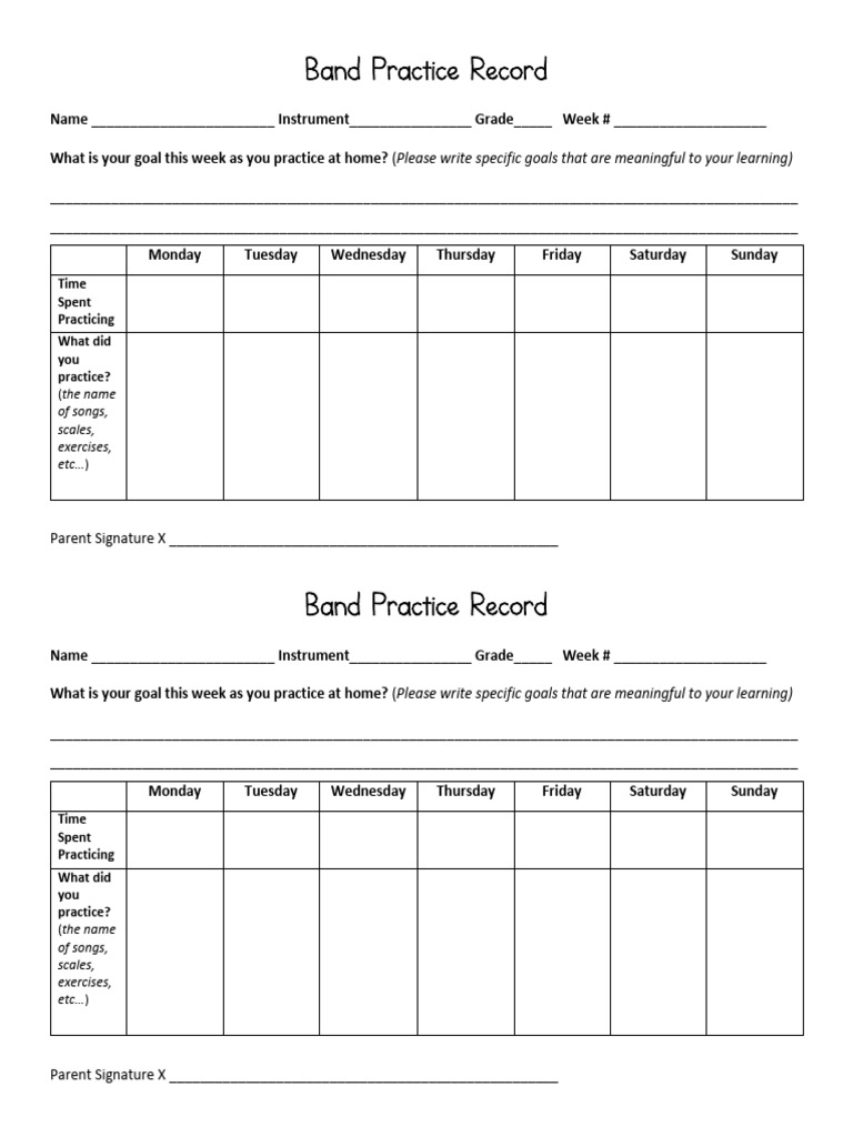 Practice Log 24-25 | PDF | Homework