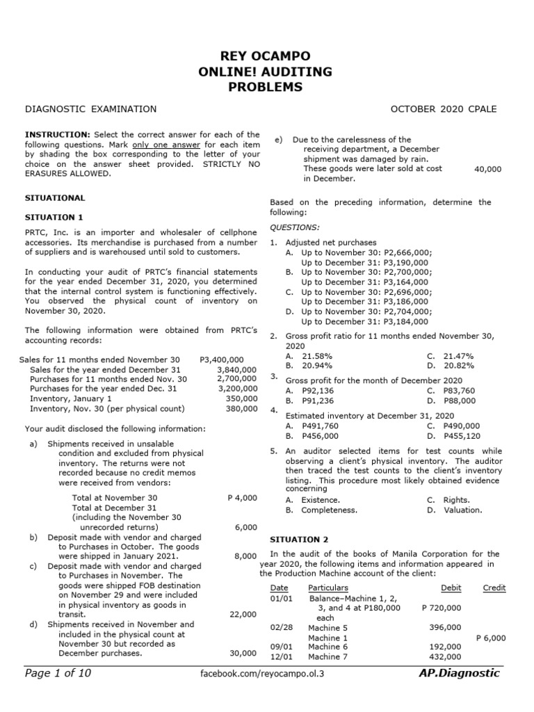 AP Diagnostic Exam. | PDF | Equity (Finance) | Securities (Finance)
