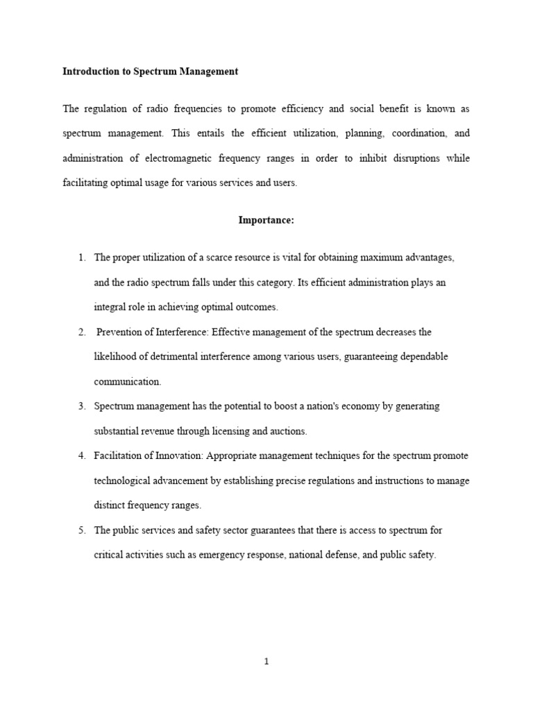Introduction To Spectrum Management | PDF | Radio Spectrum | High Frequency