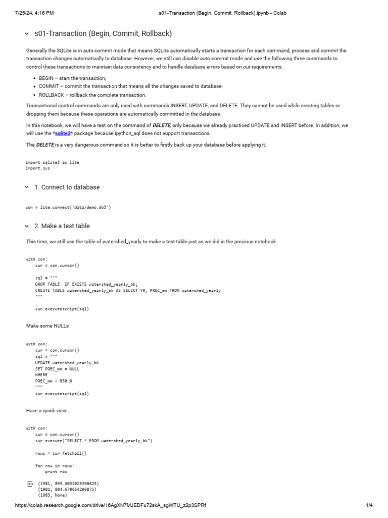 S01-Transaction (Begin, Commit, Rollback) | PDF | Database Transaction ...
