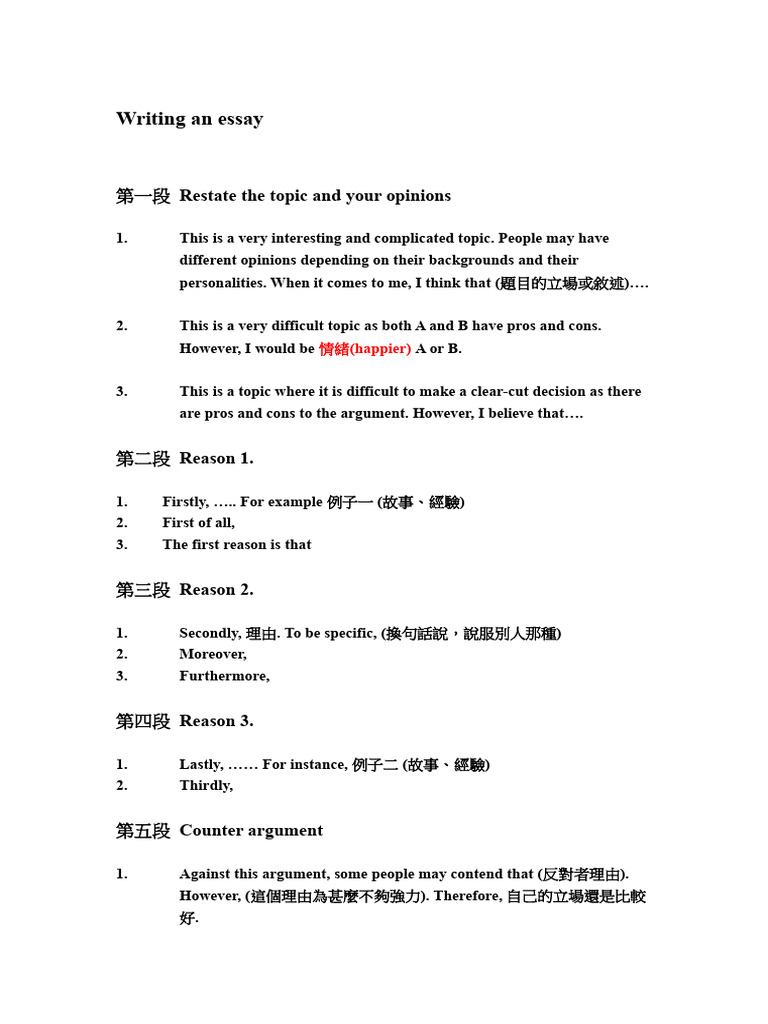 Toeic writing 模板 | PDF