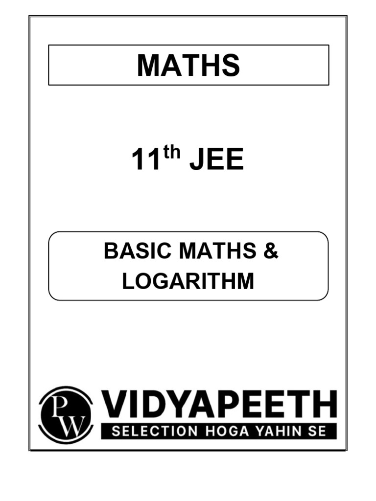 JEE Basic Maths & Logarithm DPPs | PDF | Equations | Logarithm