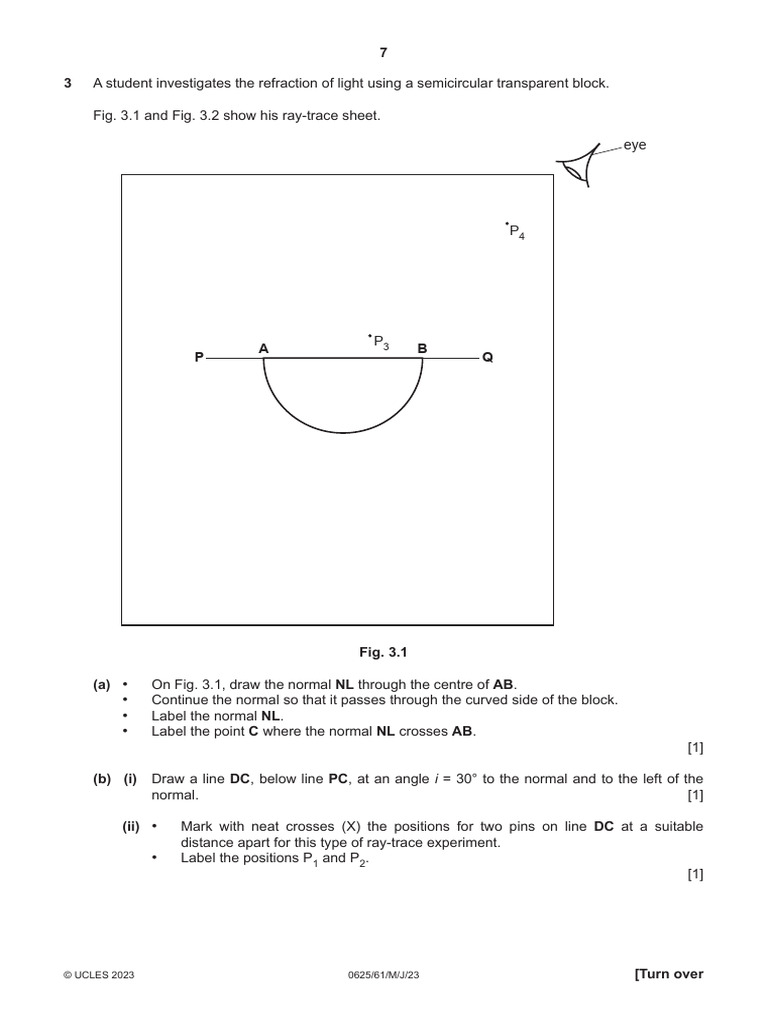 IGCSE Physics 0625 - 61 Paper 6 Alternative To Practical May - Jun 2023 ...
