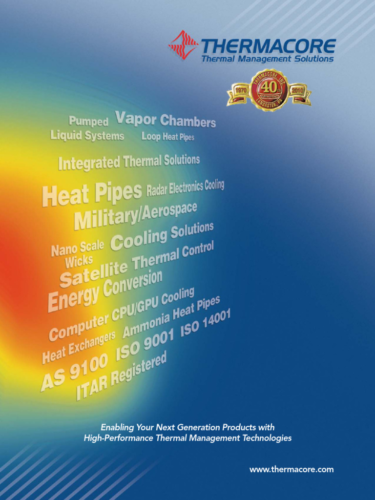 Thermacore Overview Brochure Mars2010 | PDF | Heat Exchanger | Pipe ...