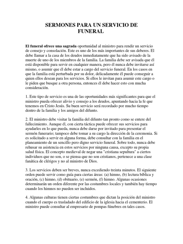 Sermones para Un Servicio de Funeral | PDF | Cristo (título) | Funeral
