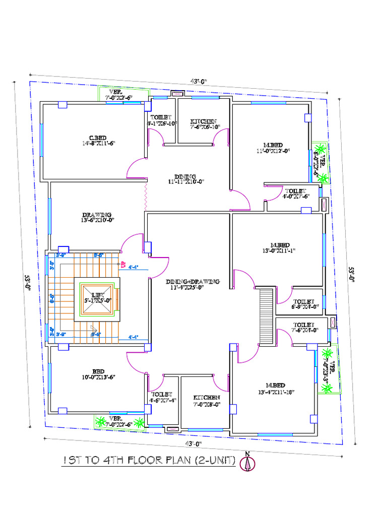 1st To 4th Floor Plan | PDF
