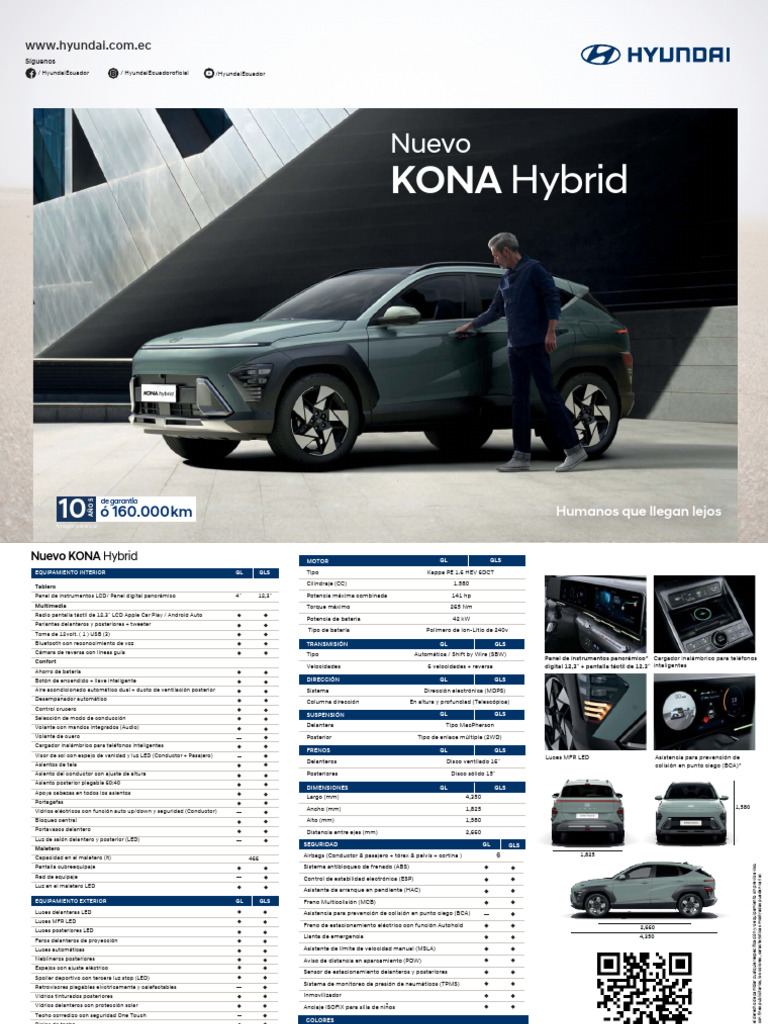 Kona Ficha Tecnica.532f9bfd | PDF | Sistema de freno antibloqueo | Diodo emisor de luz