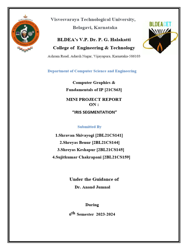 BLDEA's V.P. Dr. P. G. Halakatti College of Engineering & Technology | PDF | Image Segmentation ...