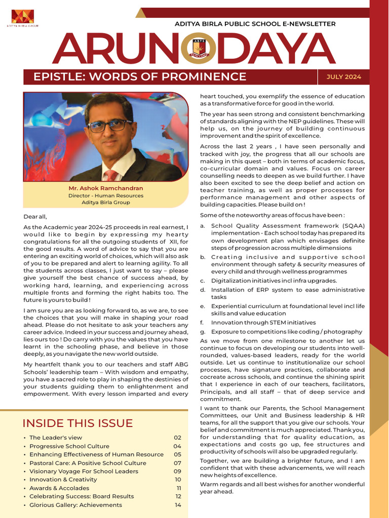 ABPS Arunodaya July 2024 | PDF | Mental Health | Teachers