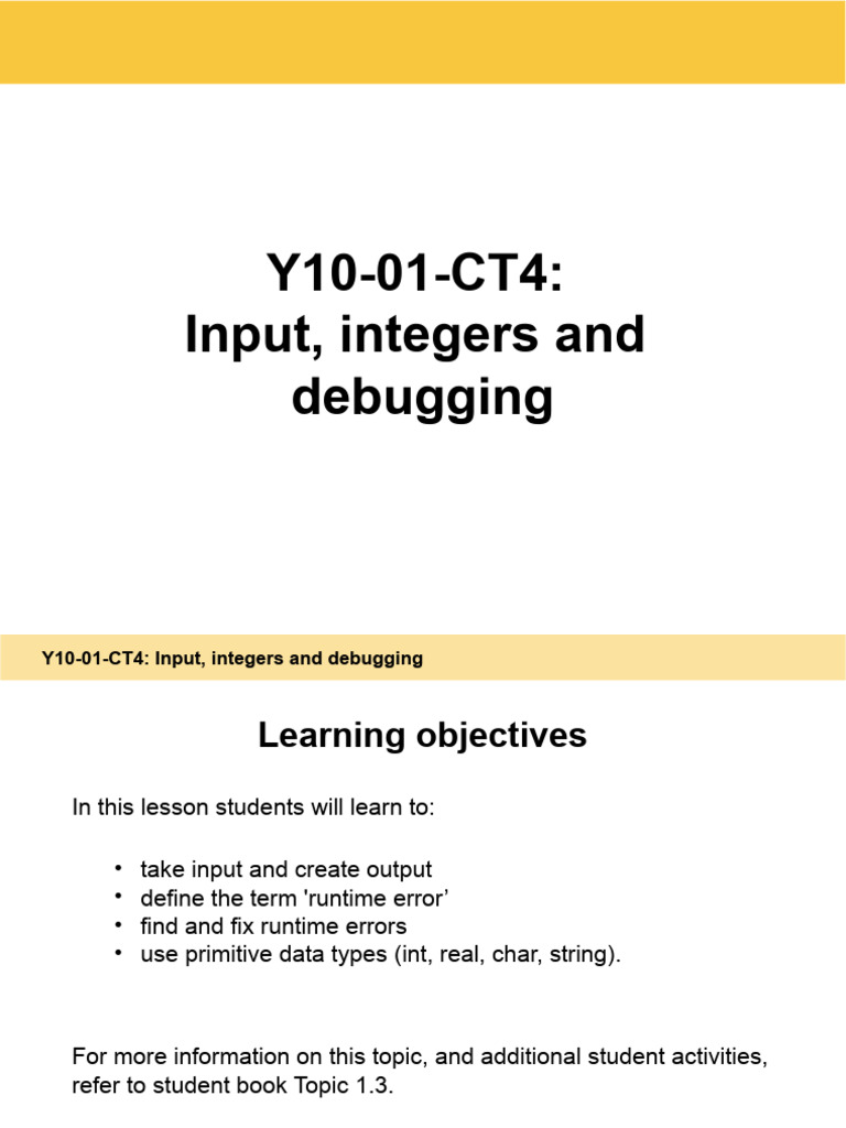 Input Integers and Debugging | PDF | Data Type | Integer (Computer Science) Input Integers and Debugging | PDF | Data Type | Integer (Computer Science)