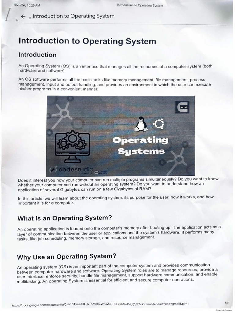 Operating System (CF Sheet) | PDF