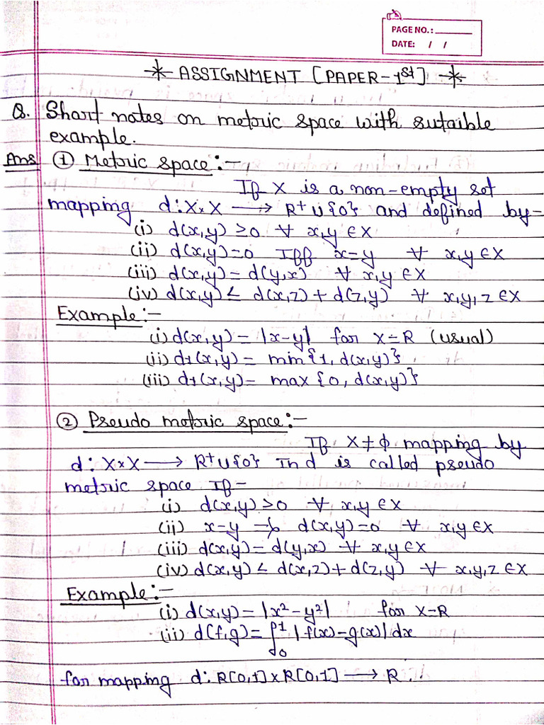 Math 6th Semester (Paper 1st) Assignment | PDF