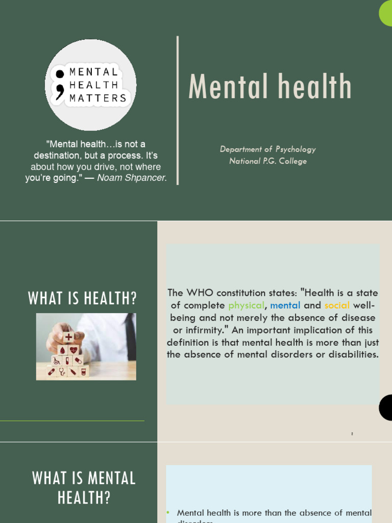 Understanding Mental Health and PFA | PDF | Mental Health ...