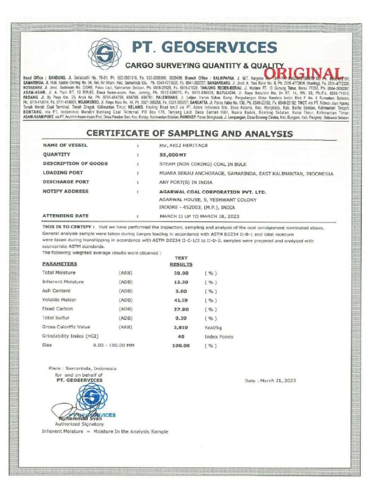 3810 Gar - Mv. Akij Heritage | PDF