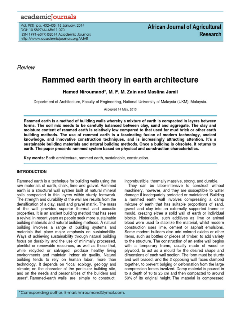 Rammed Earth Theory in Earth Architecture | PDF | Soil | Concrete