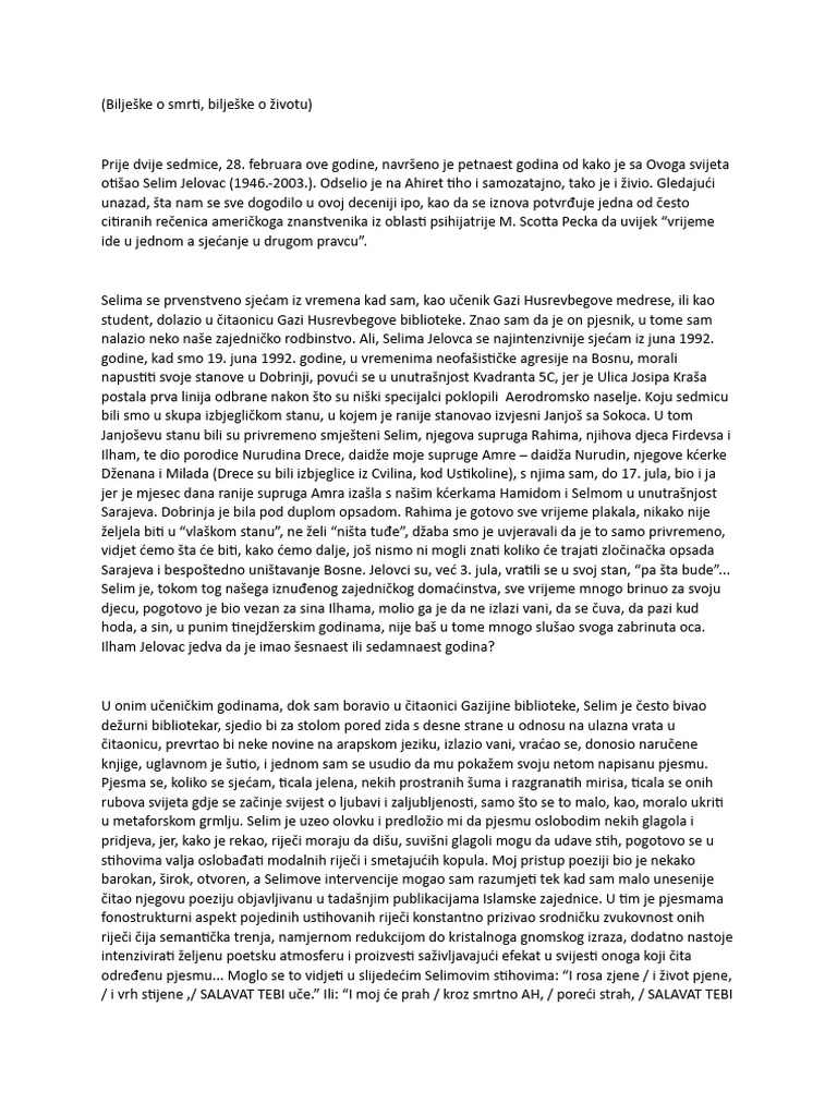 Bilješke o Smrti | PDF