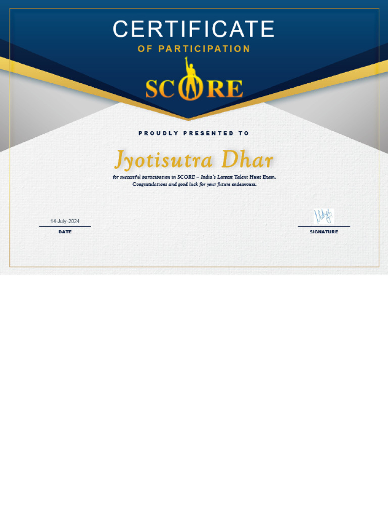 Score Certificate | PDF