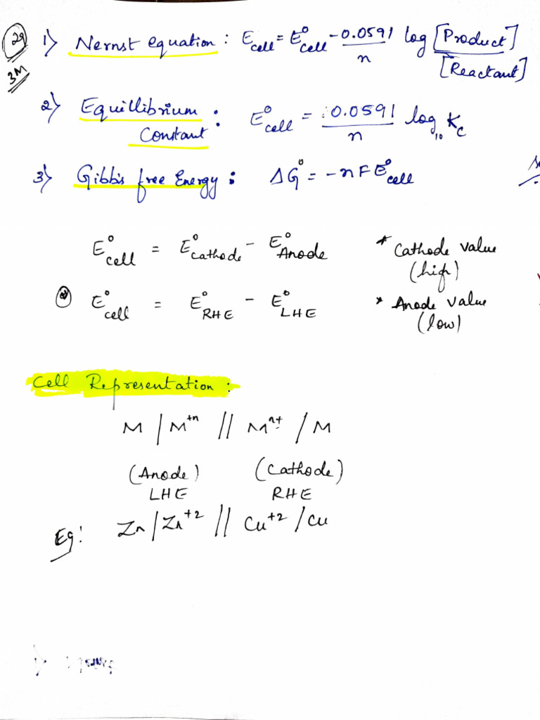 Electrochemistry Numericals | PDF | Science & Mathematics