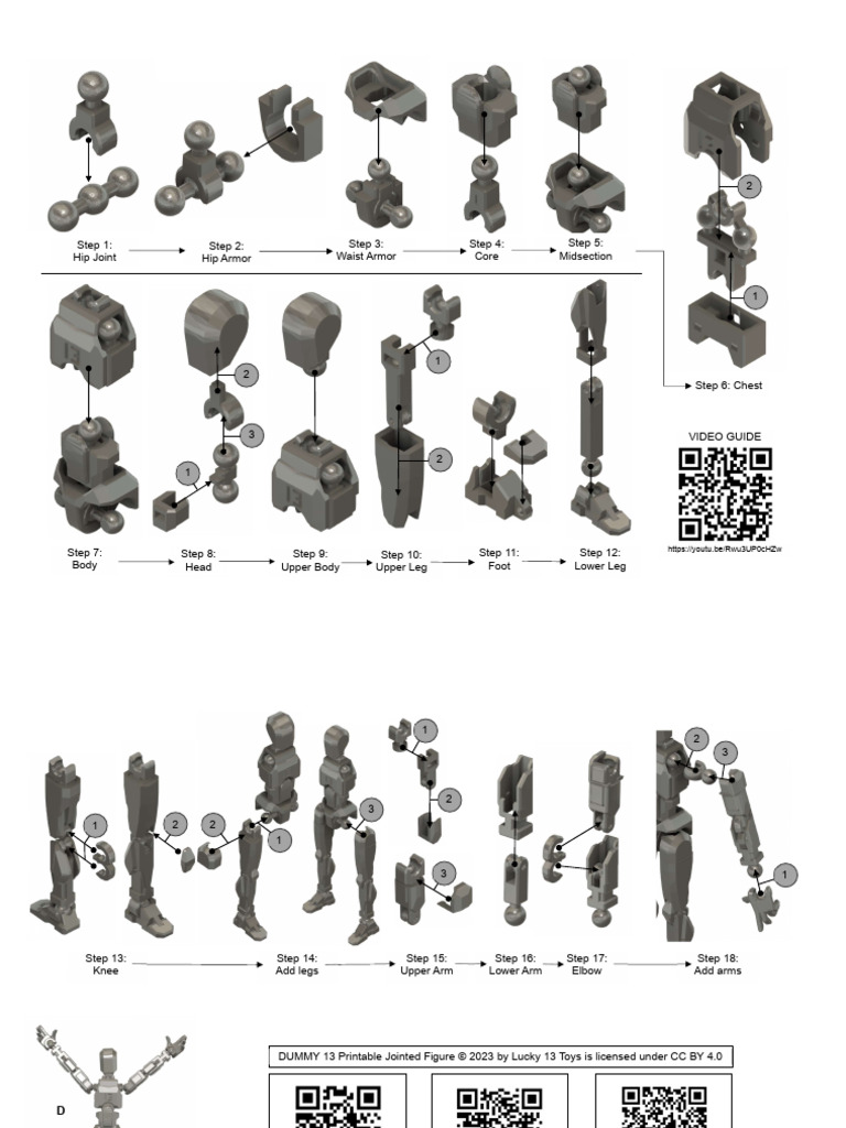 Dummy 13 Instructions A4 | PDF | Musculoskeletal System