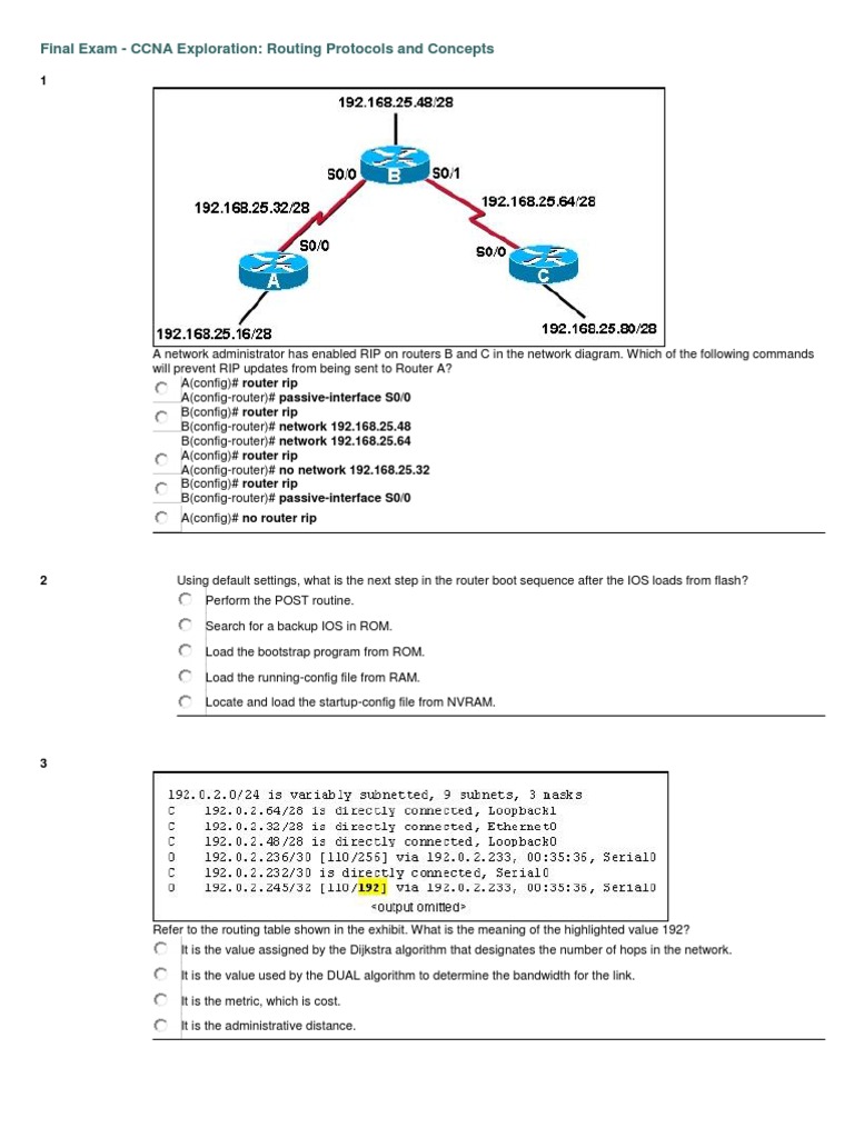 Online Written Final Exam Pdf Routing Router Computing
