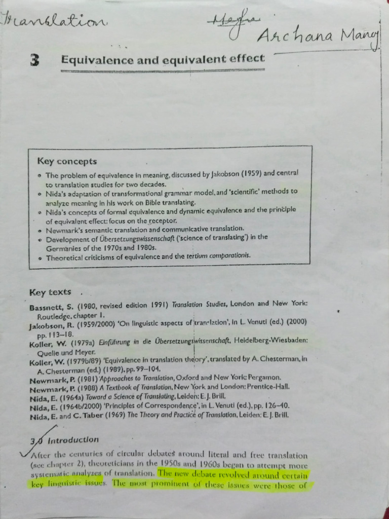 Equivalence And Equivalent Effects Pdf Translations Grammatical Gender