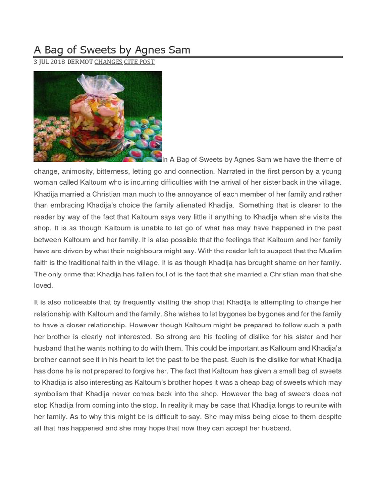A Bag of Sweets by Agnes Sam | PDF