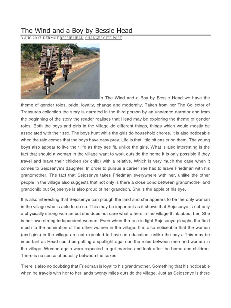 Themes in "The Wind and a Boy" | PDF