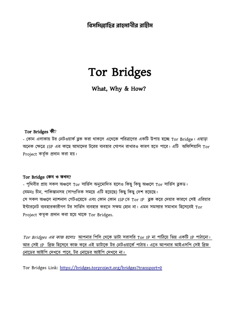 Tor Bridges Help | PDF