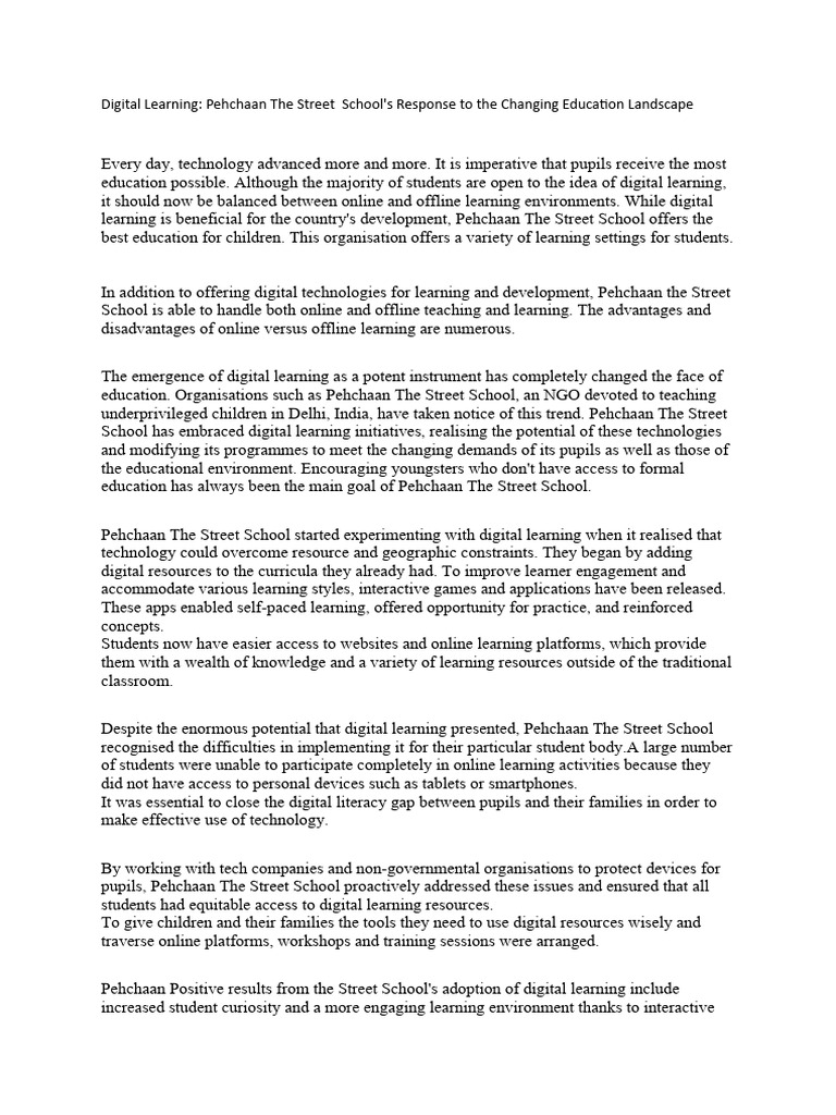 Digital Learning Pdf Learning Educational Technology