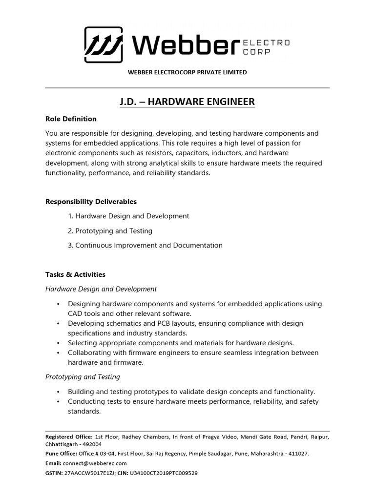 Hardware Engineer | PDF | Reliability Engineering | Prototype